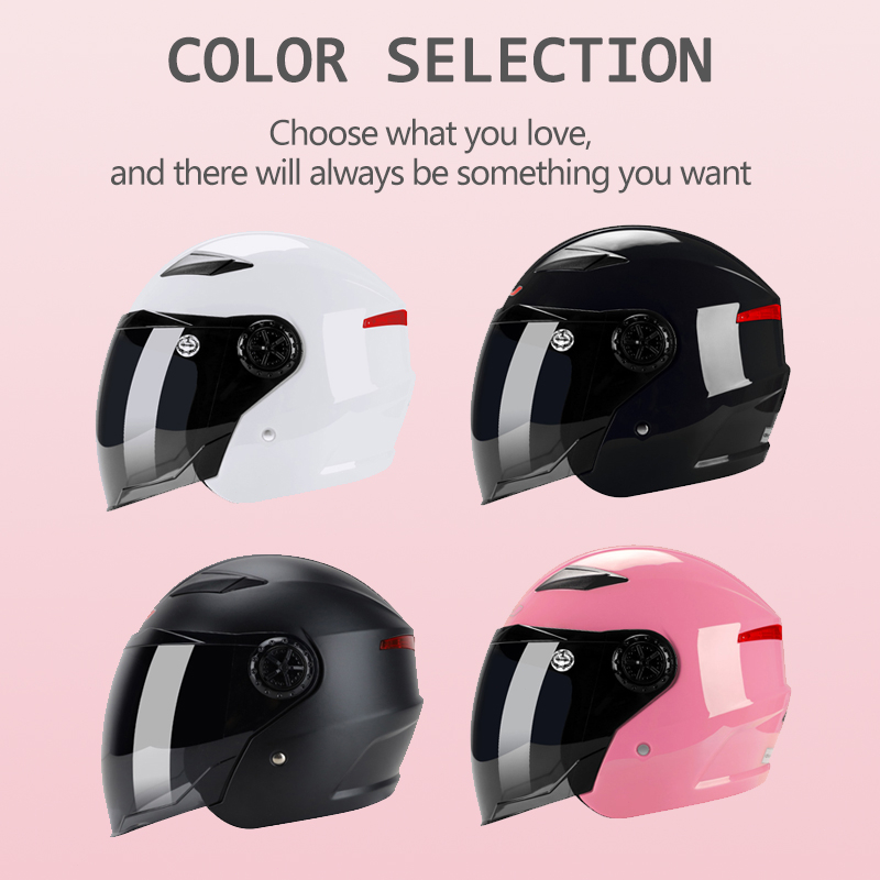 HNJ Motorcycle Helmet Half Cut Open Face (Suit All 56-62CM) Pink Adult ...