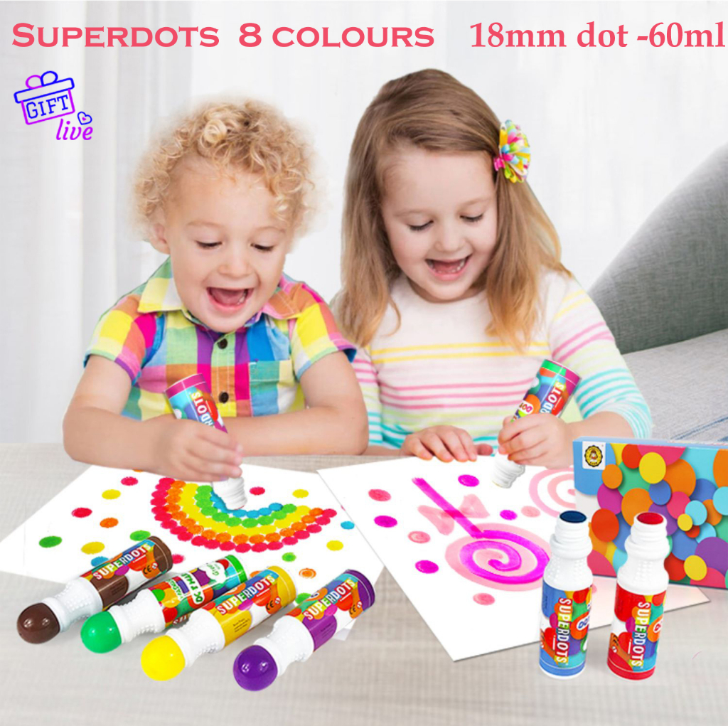 SUPERDOTS Art Dot markers Set 10 Colours Craft painting Art superdot ...