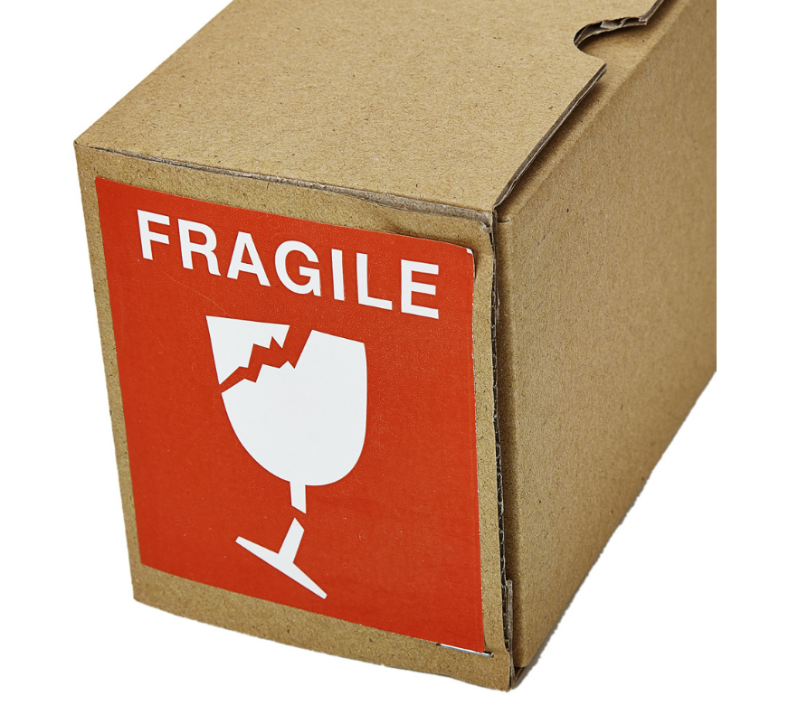 𝗥𝗘𝗖𝗢𝗠𝗠𝗘𝗡𝗗𝗘𝗗 288 x Fragile Sticker Cautious Label 7.4 x 8.7 cm Courier ...