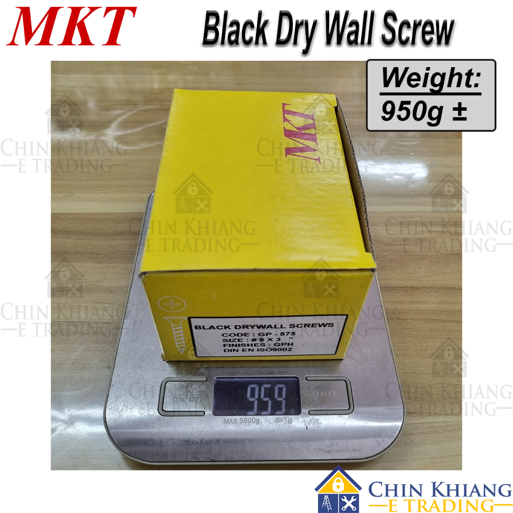 [3/4" - 3"] Hitmax Black Dry Wall Screw Black Screw Counter Sunk Flat ...