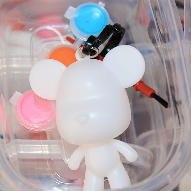 DIY Fluid Bearbrick Keychain Mini Bear Ornament Keychain Handmade Diy ...