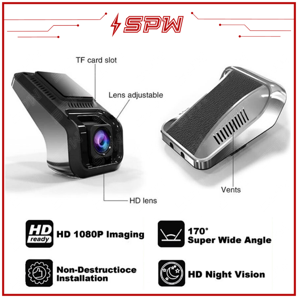 RS Dashcam Recorder DVR Reverse Camera 1080P Full HD 170 Degree Angle ...