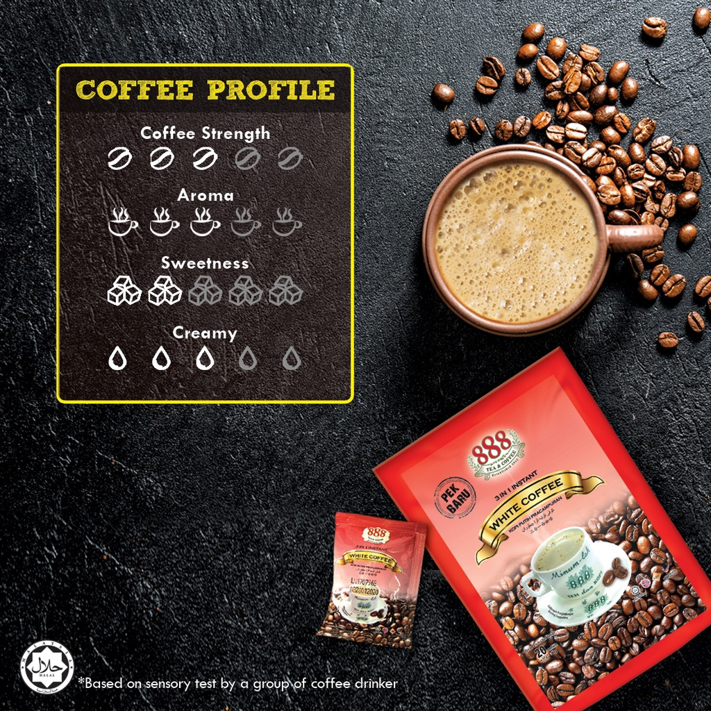 888 3 In 1 Instant White Coffee Value Pack (17g x 20 Sachets ) 888 3 in ...