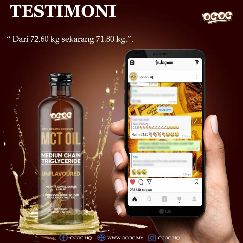 Mini MCT Oil OCOC Dr Rizal 20ml / Pure Coconut Oil / Colorless / C8 C10 | Shopee Malaysia