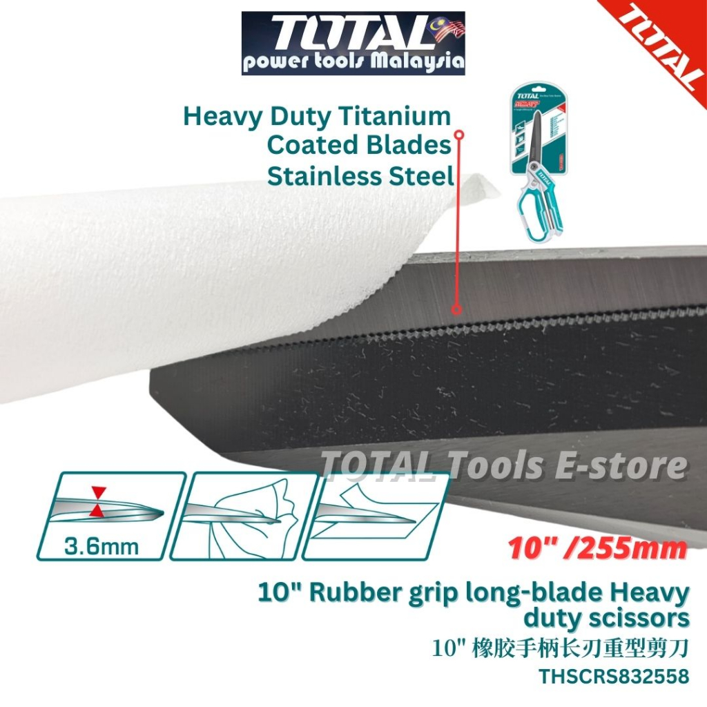 TOTAL 10'' Heavy Duty Titanium plated stainless steel Multi-Purpose ...