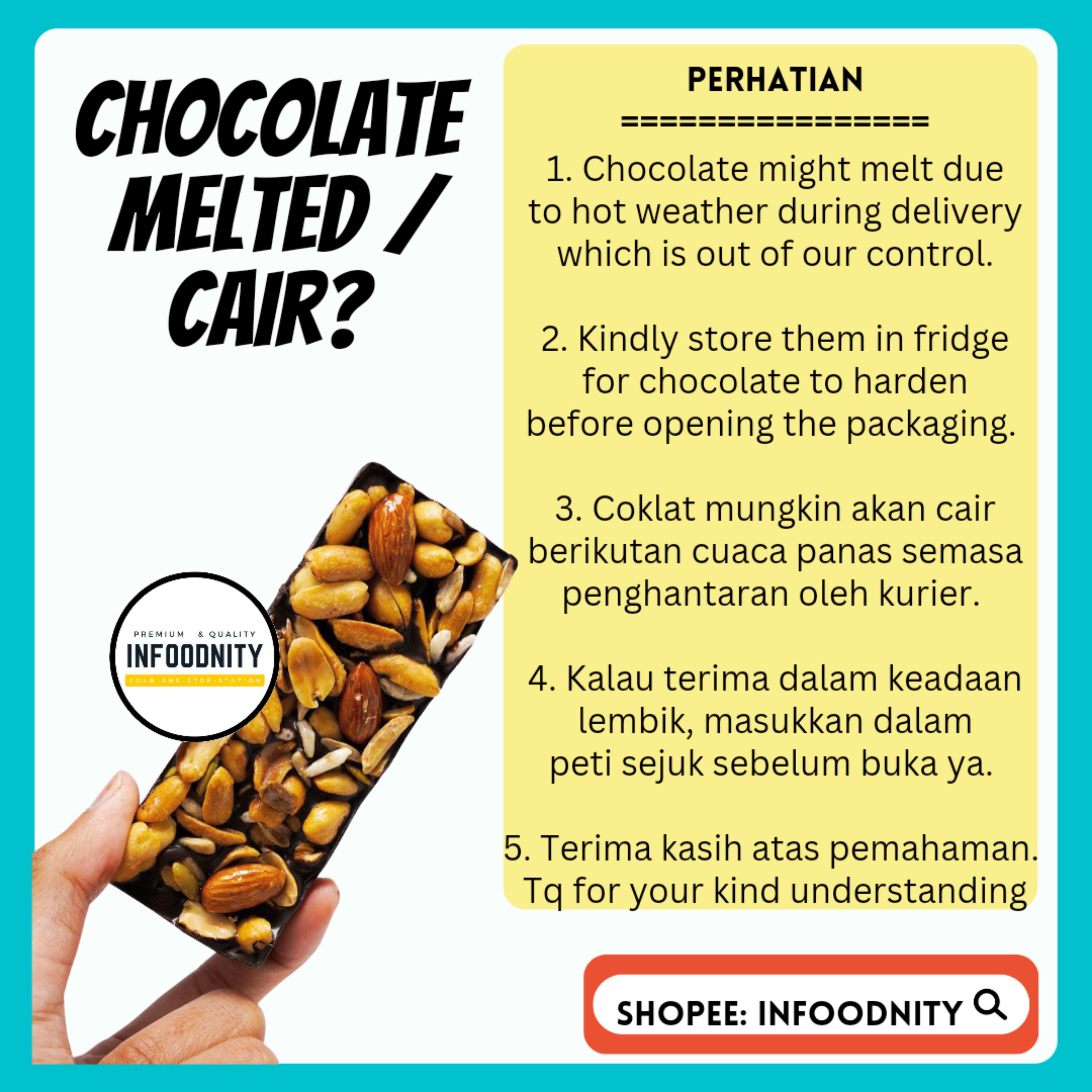 CHOCOTAINER Energy Bar No Sugar Free Dark Chocolate Halal Snek Diet ...