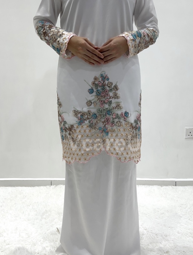 Border lace pastel color patch lace sesuai untuk kurung modern tinggi ...
