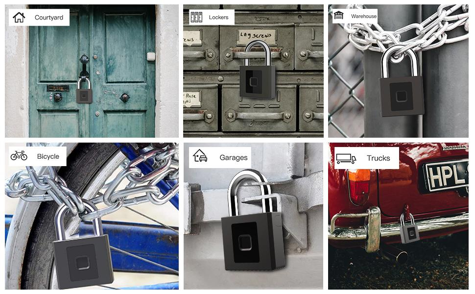 Bold anti-theft fingerprint padlock smart door lock container lock ...