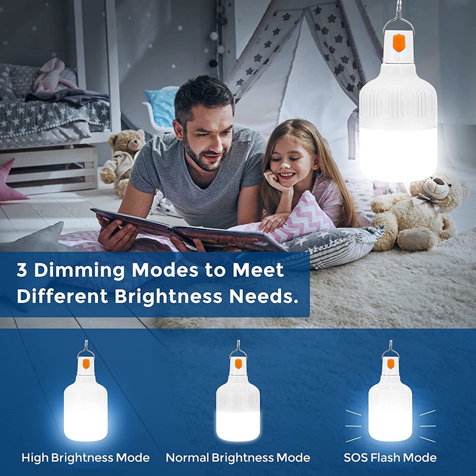 USB LED Light Bulb Unlimited Rechargeable Portable Lamp for Emergency, Camping, Night Market ...