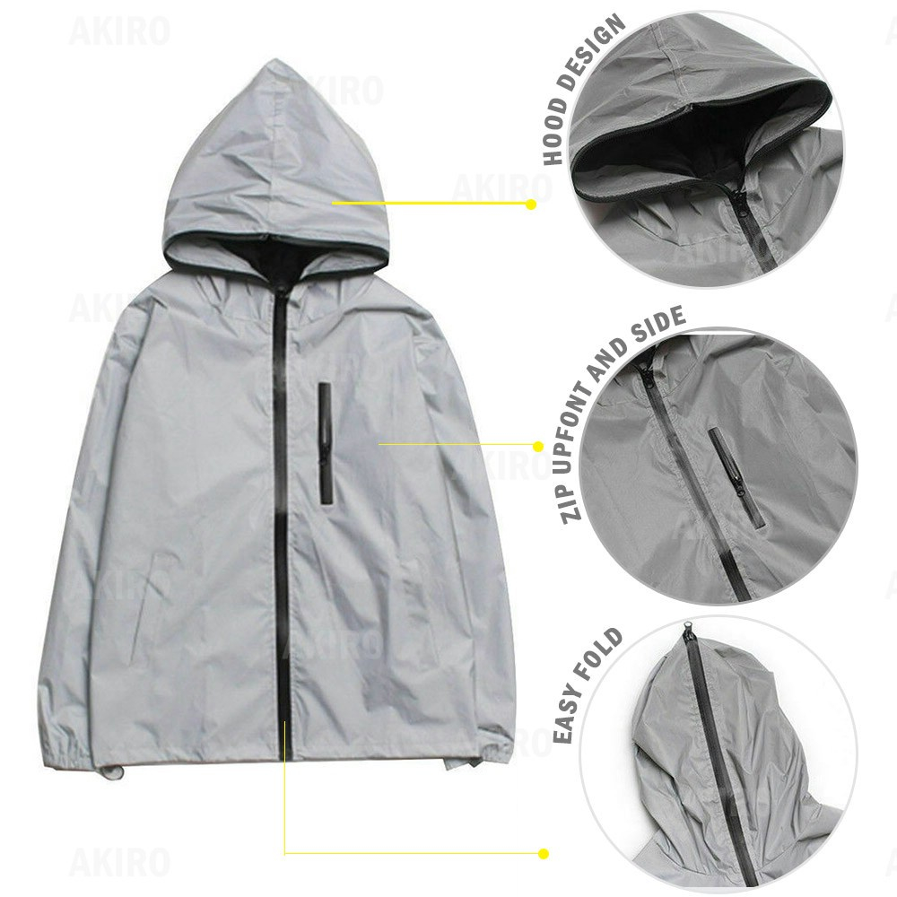 [READYSTOCK] 🔥🔥 S-5XL Jacket Reflective Windbreaker Unisex Baju Kalis ...
