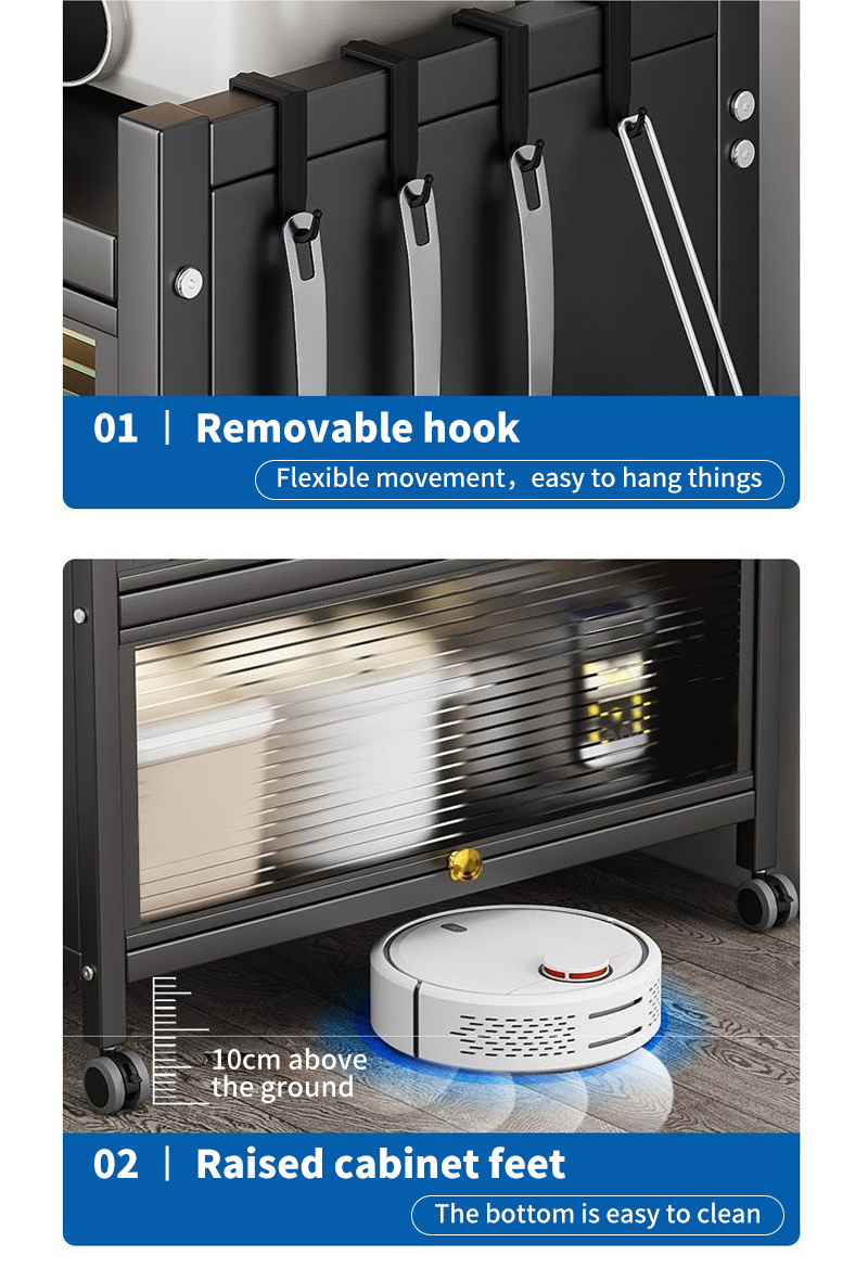 Rak Dapur Storage Rack With Wheel Rak Kabinet Dapur Storage Organizers ...