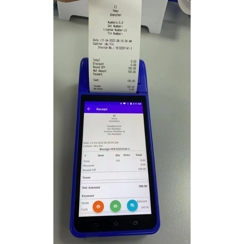 EZCTECH Android Pos 8.1 Billing Pos Machine 4g Handheld Pos Terminal ...