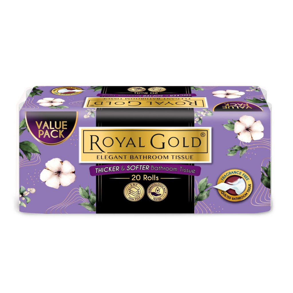 Royal Gold Elegant Toilet Rolls 3 PLY (210's x 20) - [FREE ROYAL GOLD ...