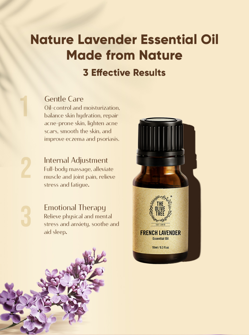 The Olive Tree French Lavender Essential Oil for Reduces Stress (10ml ...
