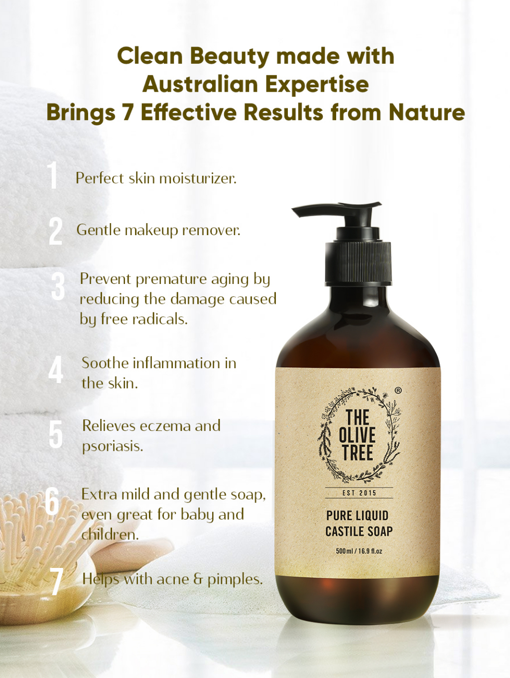 The Olive Tree Pure Liquid Castile Soap / Sabun Mandi Castile (500ml ...