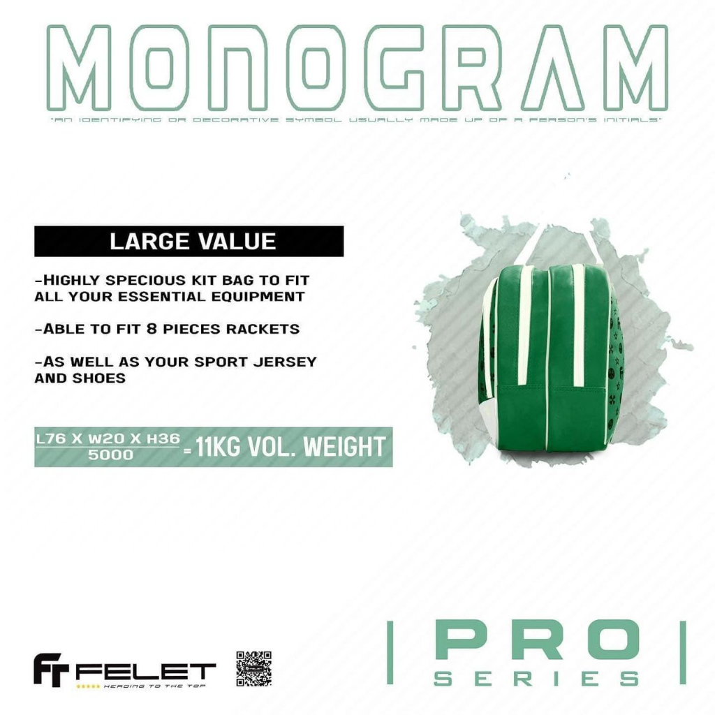 FELET MONOGRAM PRO TOURNAMENT BAG | Shopee Malaysia