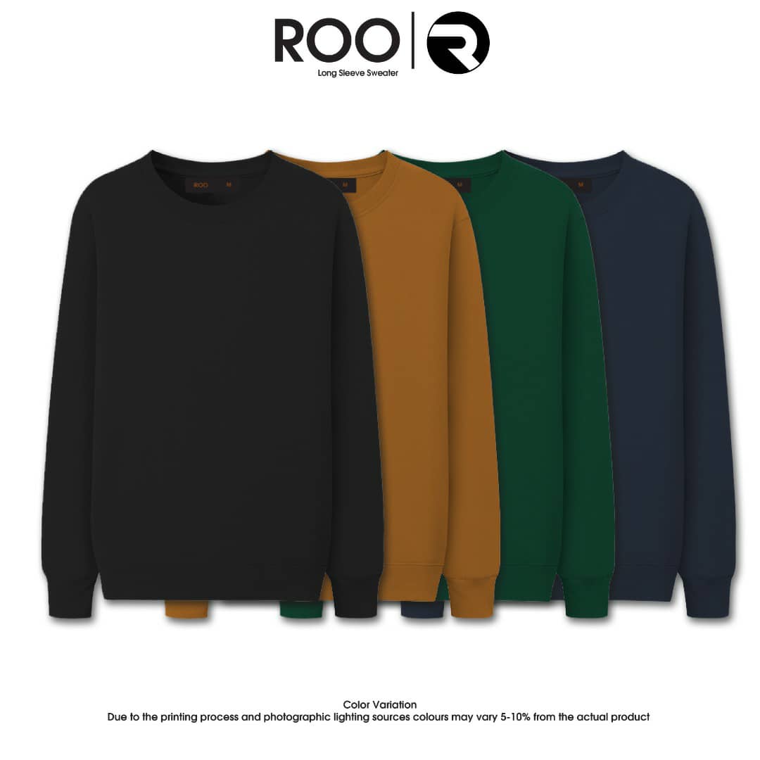 ROO Plain Long Sleeve Sweaters Men/Women | Shopee Malaysia