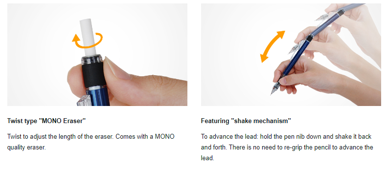 Tombow Monograph Mechanical Pencil 0.5mm DPA-136 [Shake Mechanism ...
