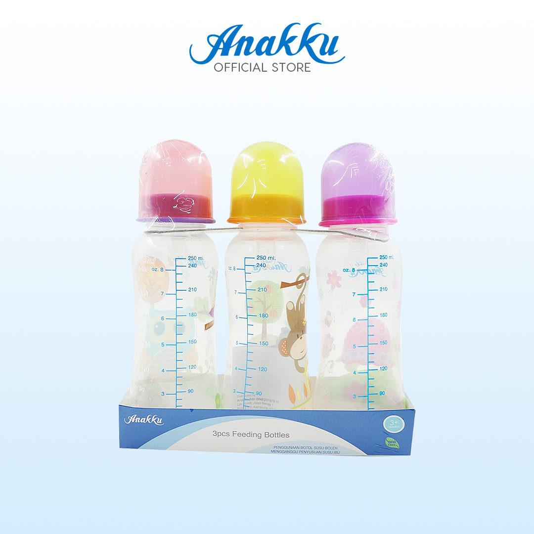 Anakku PP Feeding Bottle Botol Susu - 8oz x 3 (250ml) (Girl) 173-044 ...