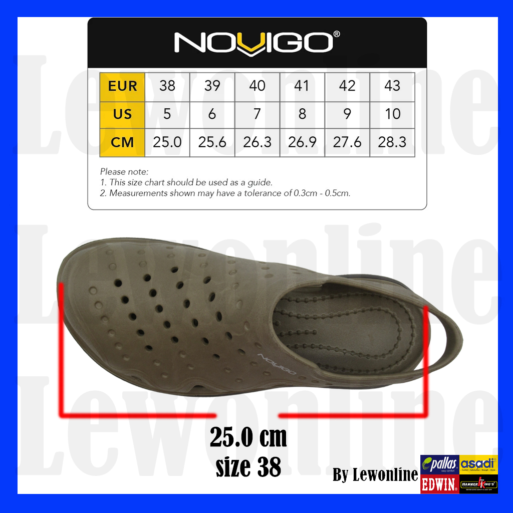Novigo® Lucca Dual Density Unisex EVA Sandal M1520LBR | Shopee Malaysia