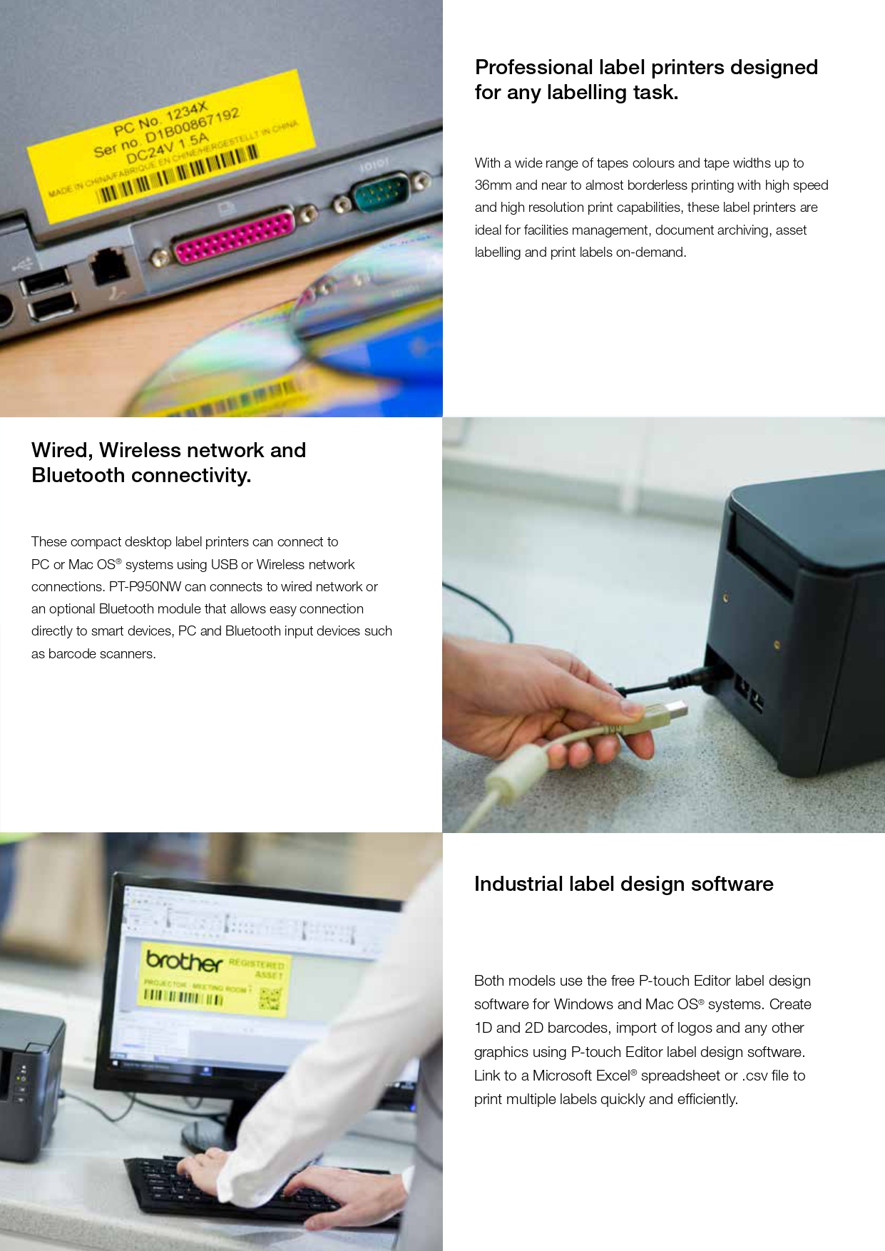 Brother Label Printer P-Touch PT-P900W USB Wired Wireless Label Maker ...