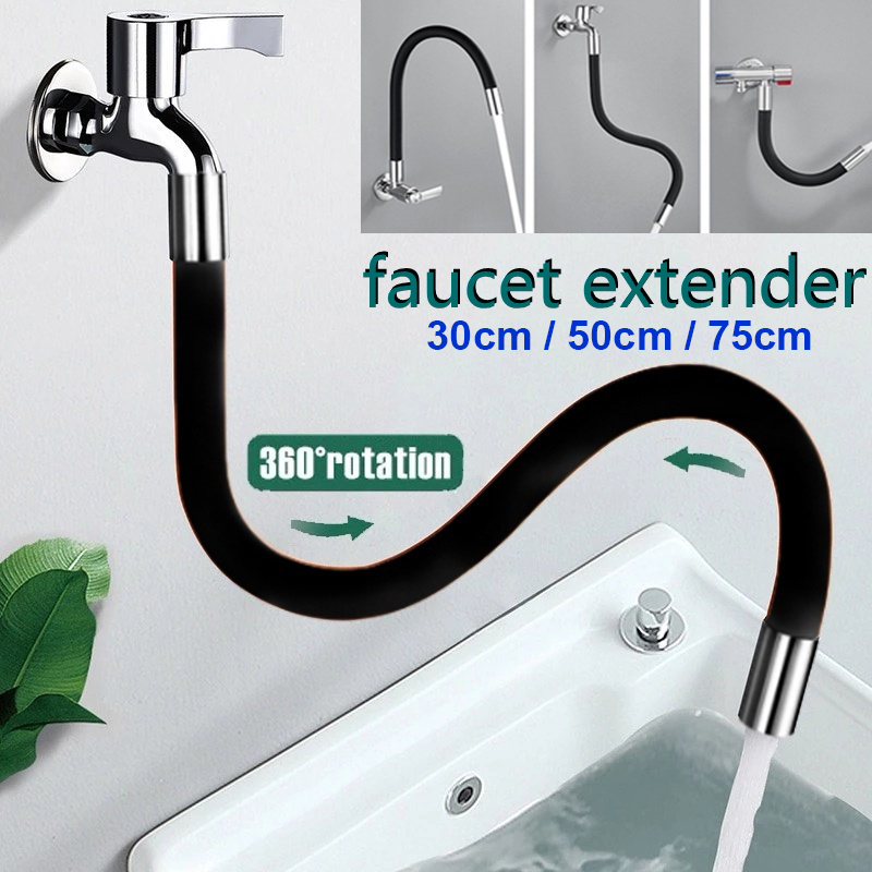 Faucet Extension Extender Rotating Water Tap Extension Pipe Kitchen ...