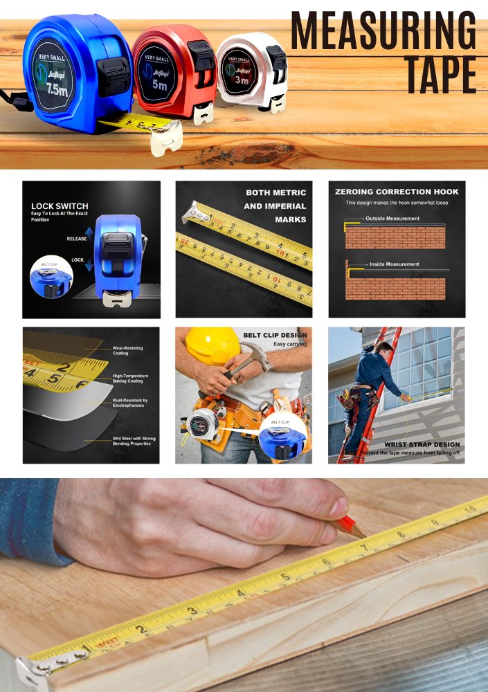 3M / 5M / 7.5M Measuring Tape Retract Ruler Tape Portable Pull Ruler ...