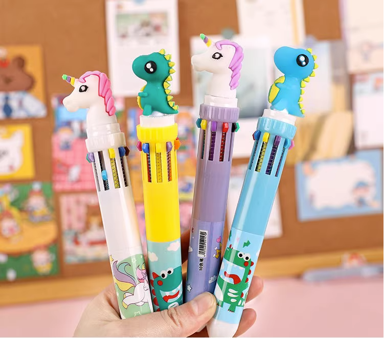 🇲🇾 Ready Stock 10 in 1 Cartoon Pen Multicolor 10 Color Pen Retractable ...