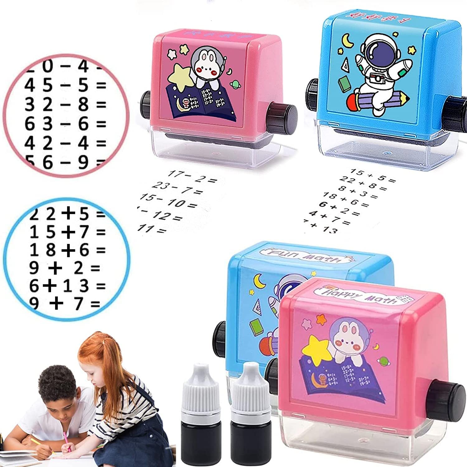 School Mathematic Number Stamp Rolling Chop Homework Exercise Primary ...