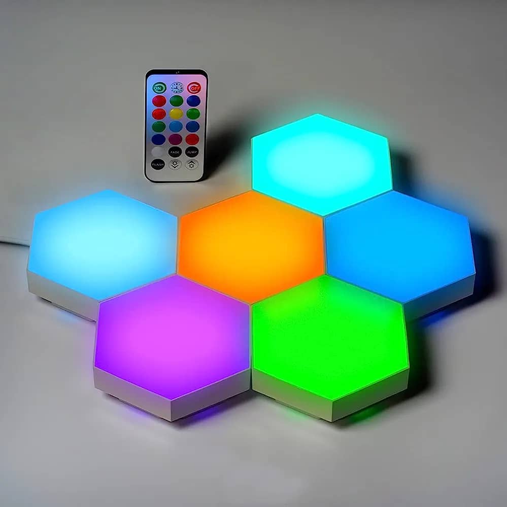 RBTECH Hexagon RGB Lights with Remote Control, Smart LED Wall Light ...