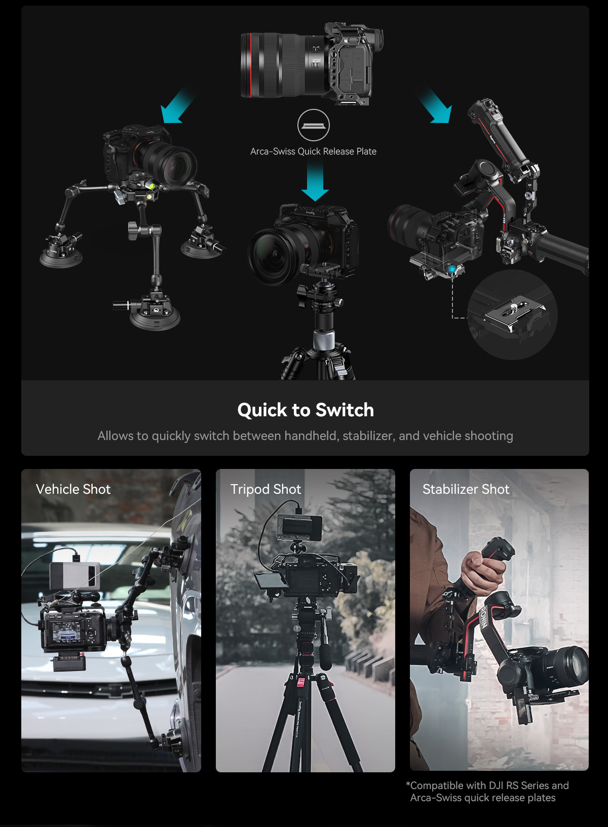 SmallRig All-in-One 4-Arm Suction Cup Camera Mount Kit for Vehicle ...