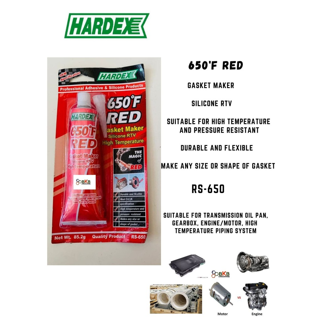 Heavy Duty Use HARDEX RS 650 Red RTV High Temperature Maker Silicon Gum ...