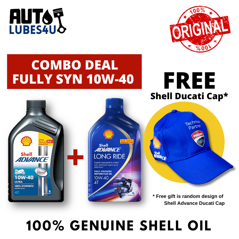[Fully Synthetic Combo] Shell Advance Ultra 10W40 1L + Shell Advance ...