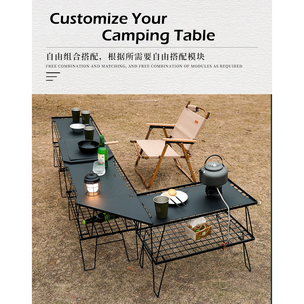 UtanKing™ Customizable Camping Table Rack Bamboo Aluminium Iron Steel ...