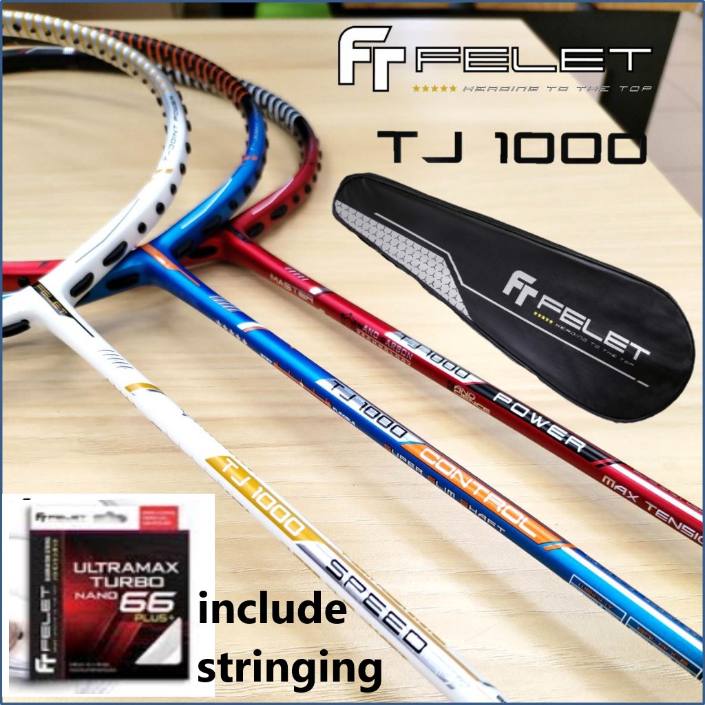 (SIAP PASANG TALI ) FELET TJ 1000 Power Speed Control FULL SET RAKET ...