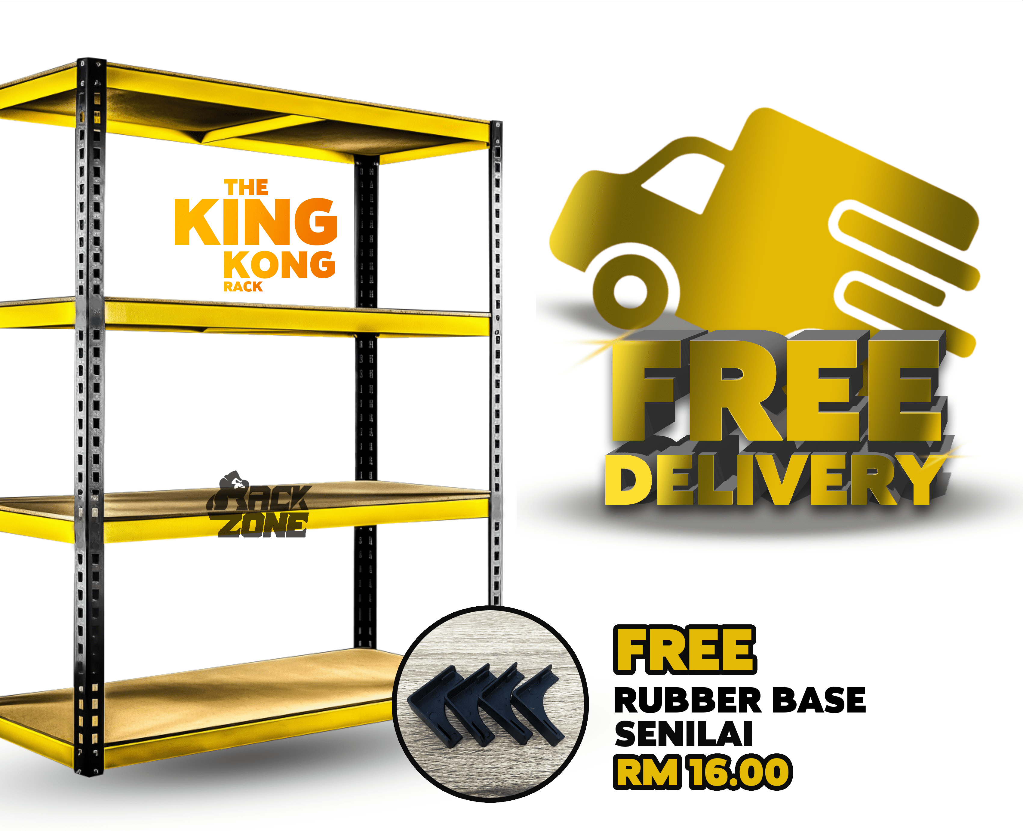 RACKZONE Signature YB 3 Level Boltless Rack Heavy Duty Rak Besi ...