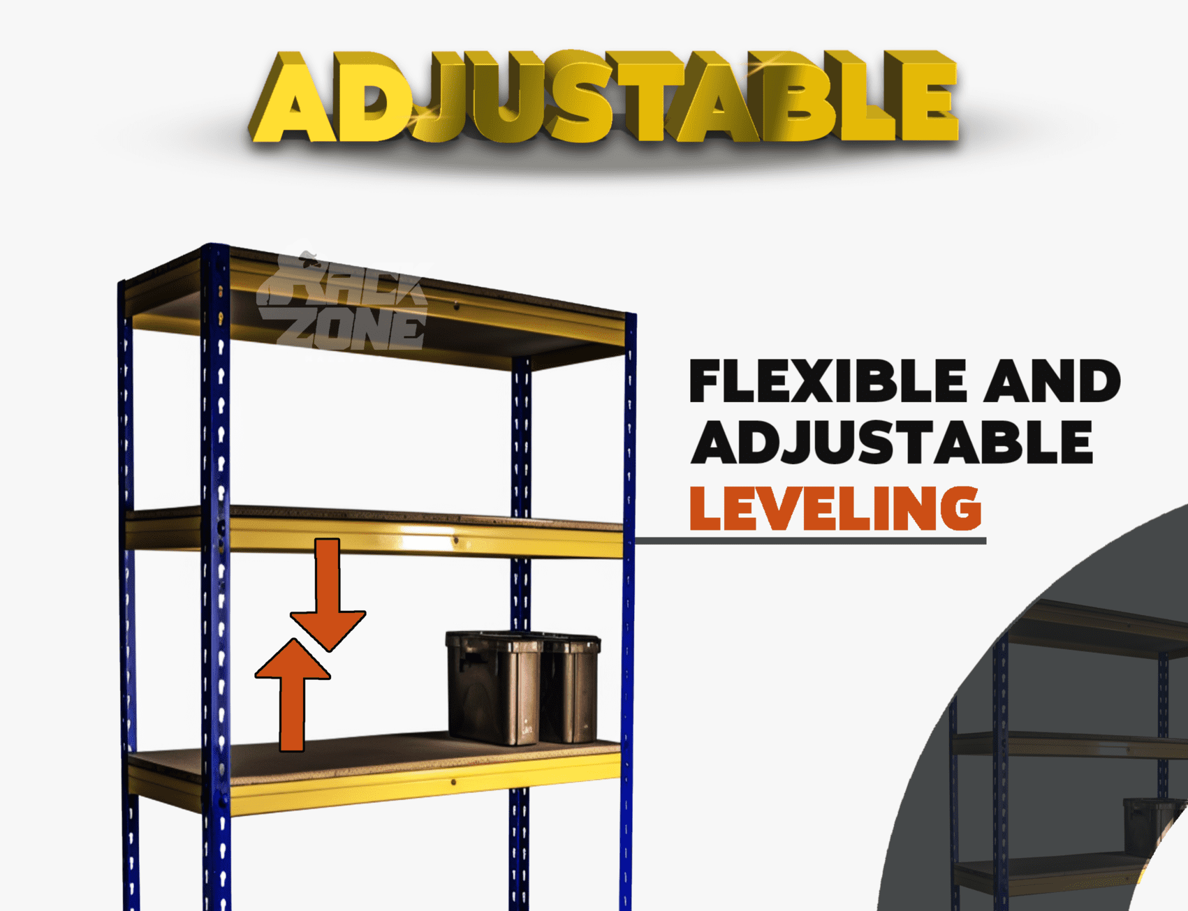 RACKZONE Yellow Blue 3 Level Rak Besi Bertingkat Boltless Rack Shelf ...