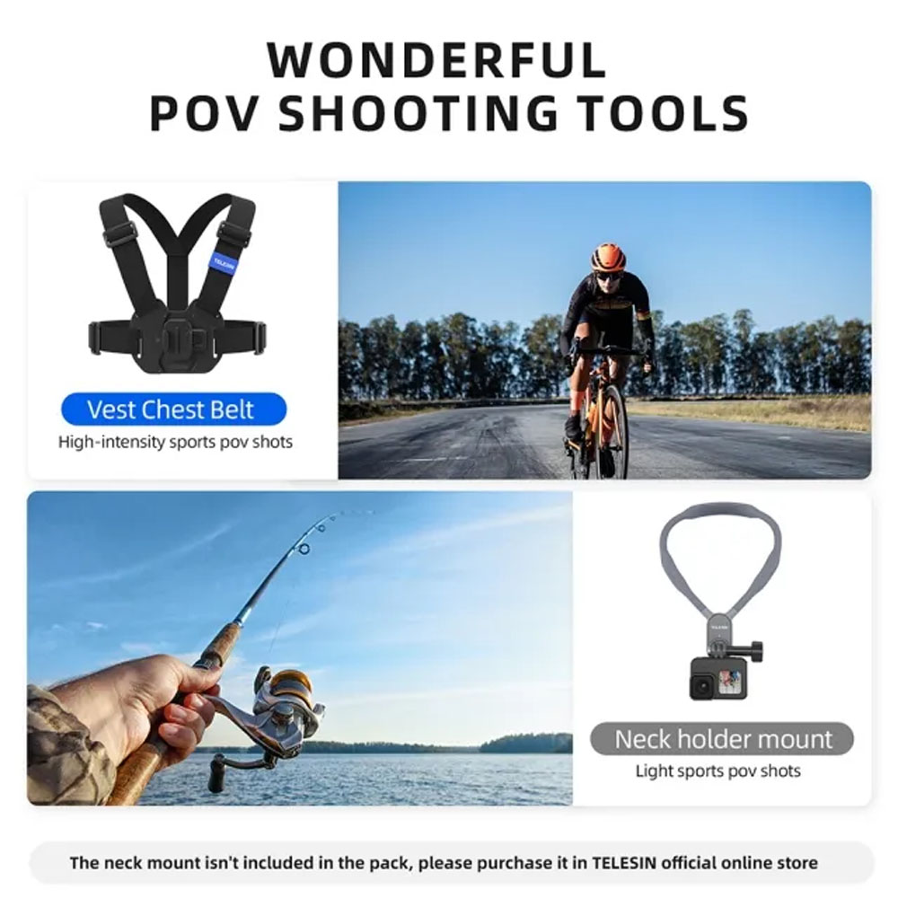 TELESIN New Vest Chest Strap GP-UCS-001 for Action Cameras For GoPro 11 ...