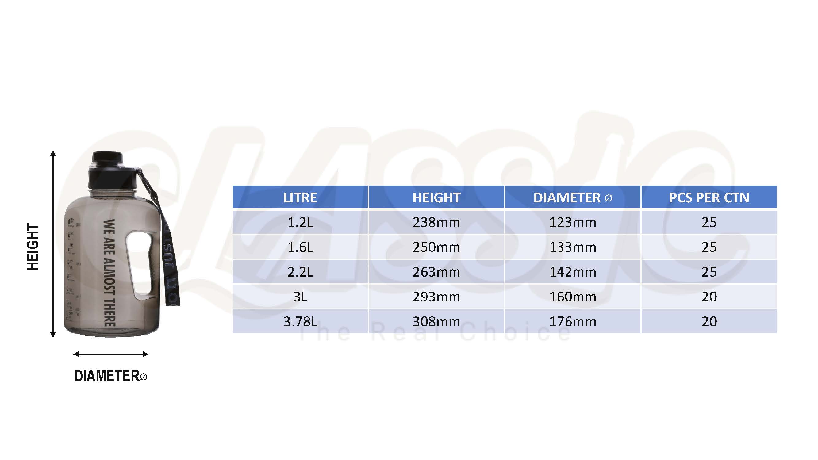 【1.2/2.2/3.78L】Sport Water Bottle BPA Free / Gym Bottle / Student ...