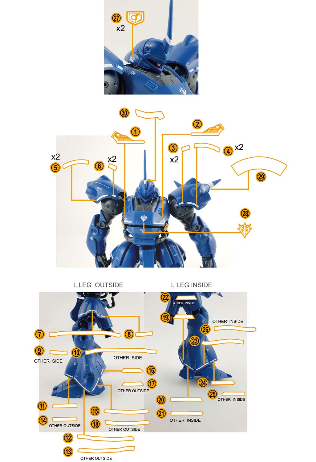(Delpi) Waterslide Decal - HG 1/144 Kämpfer (Made in Korea) MS-18E ...