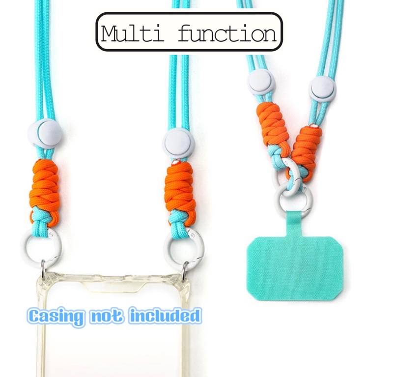 Lanyard Handphone ID card Lanyard Nylon Patch Crossbody Neck Clip Snap ...