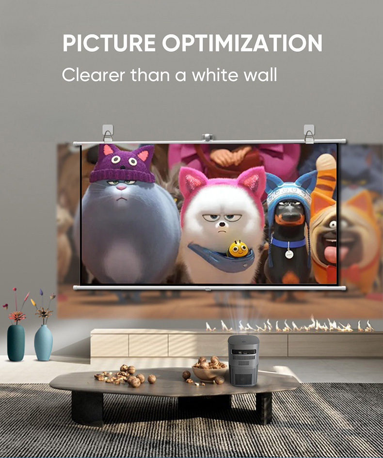 2 in 1 Projector Screen Portable Wall Mount Bracket Curtain (72"/84 ...