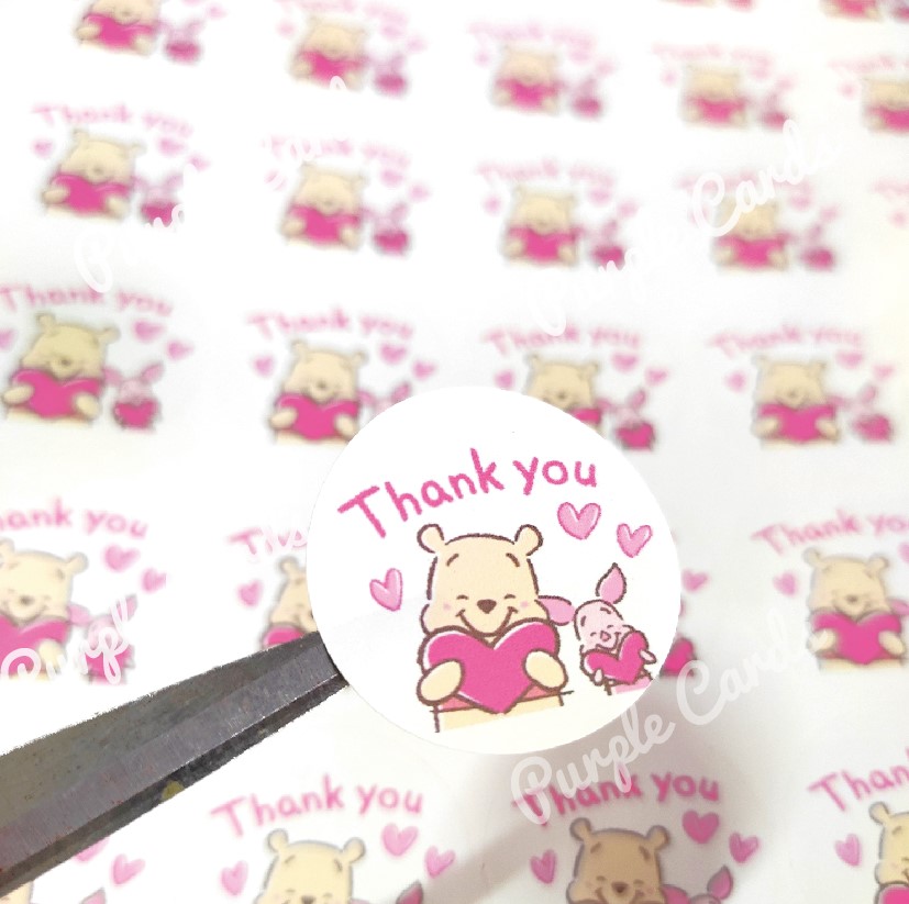 Thank You Stickers Round Shape / Birthday Sticker Sticker Hari jadi ...