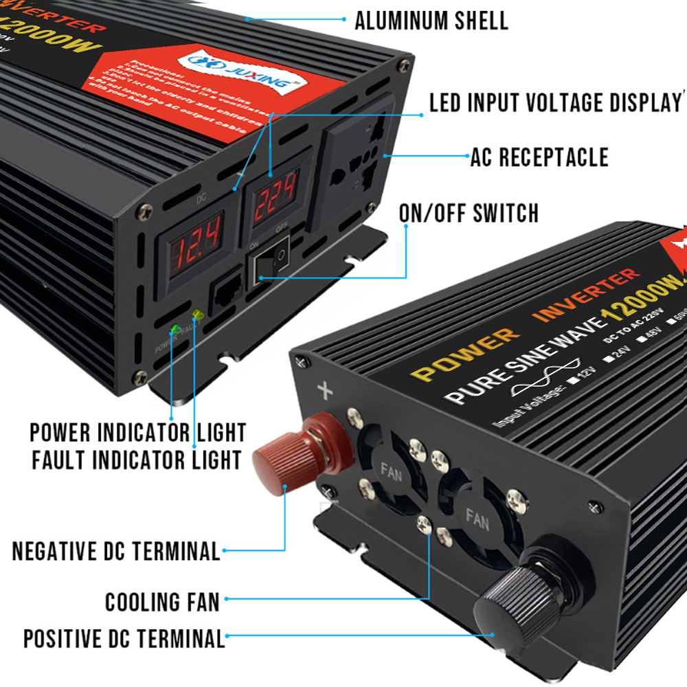 3000W-12000W Pure Sine Wave High Conversion Power Converter DC12V to ...