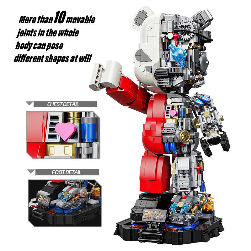 Wangao 188001 BearBrick Robot: Mechanical Violence Bear 400% | Shopee ...