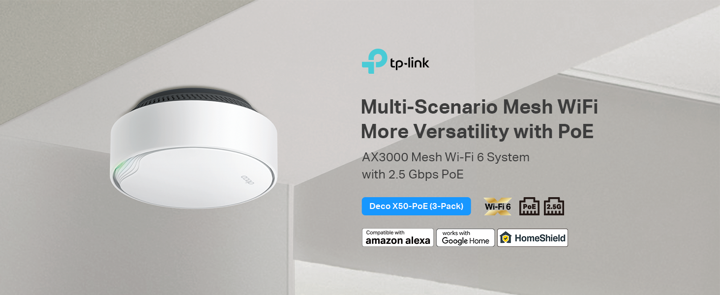 TP-Link Deco X50-PoE AX3000 Whole Home Mesh WiFi 6 System with PoE - 1 ...