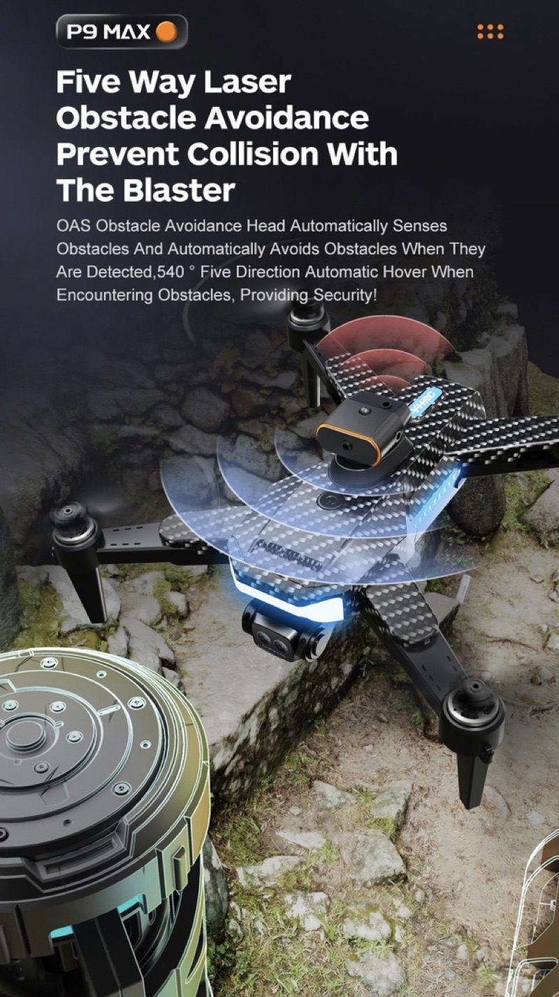 [ANTI-LANGGAR] FEO Carbon P9 MAX 4k Rc Drone with Cam Brushless Optical ...