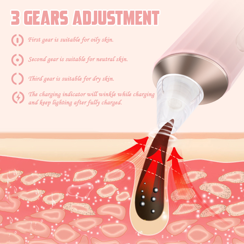 Electric Blackhead Removal With 3 Level Suction 4 Care Heads Pore ...