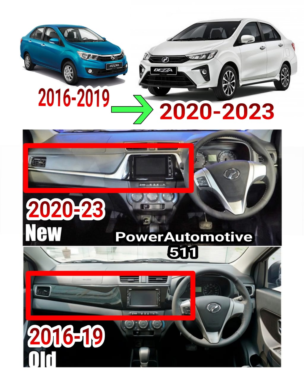 Perodua Bezza 2016-2019 Upgrade To 2020 Dashboard Air Outlet Frame ...