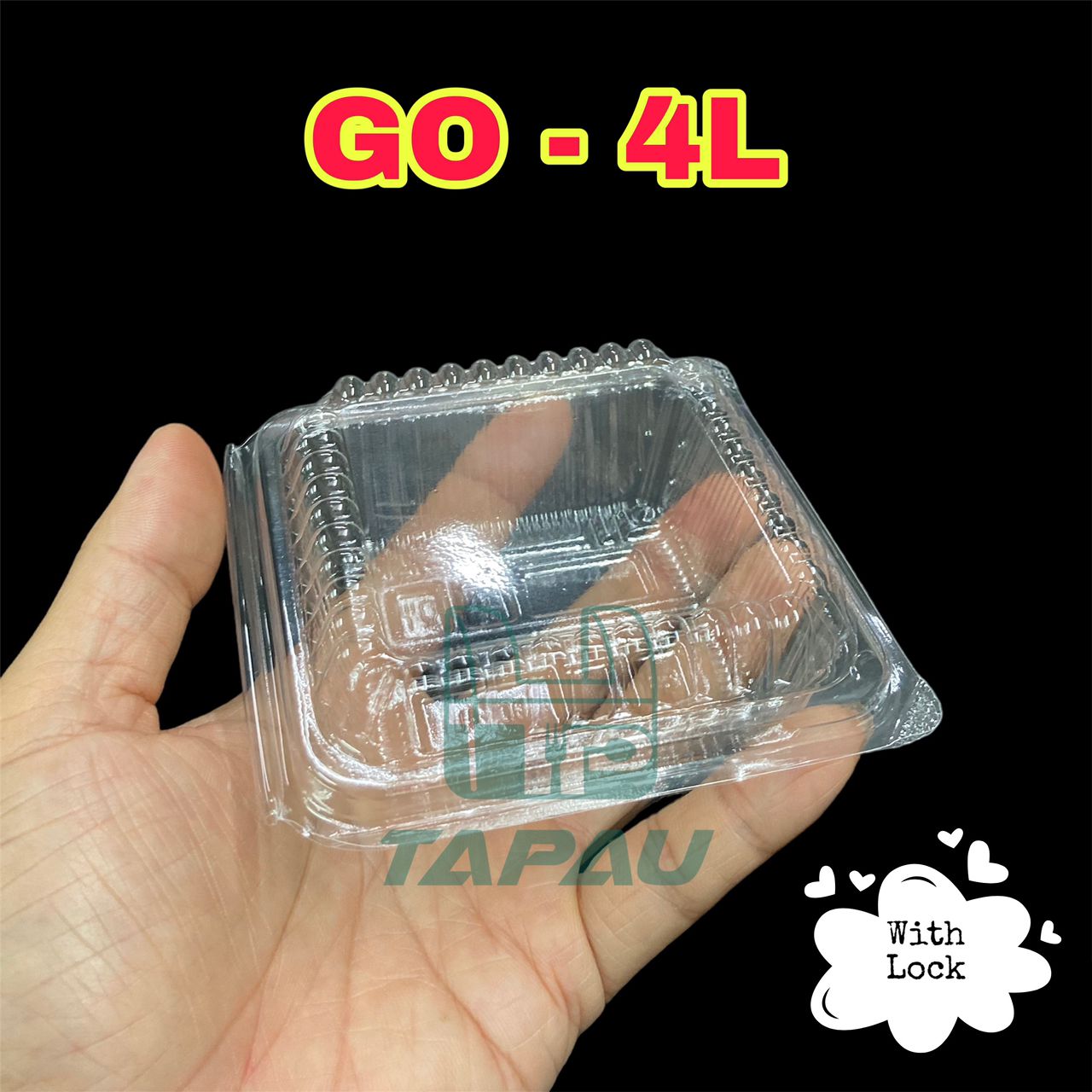 TAPAU - GO-4L Plastic Tray [ 50pcs± ] Bakery Disposable Clear Food ...